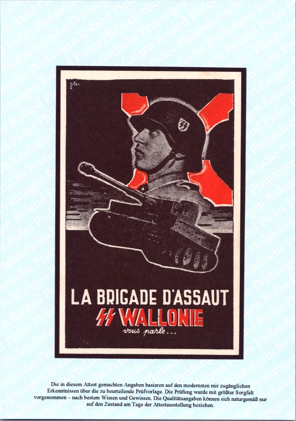 Mint Belgium Germany Waffen SS Walloon Brigade Postcard Tiger Tank w ...
