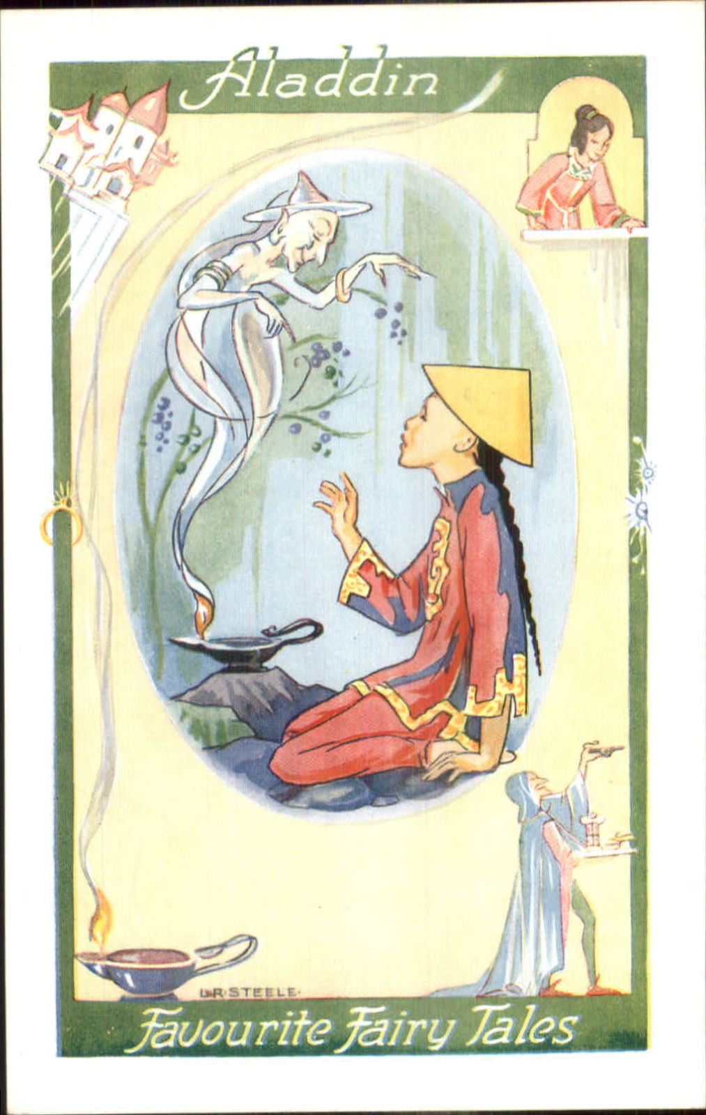 Fairy Tale Fantasy Chinese Aladdin & Lamp LR Steele Salmon Series ...