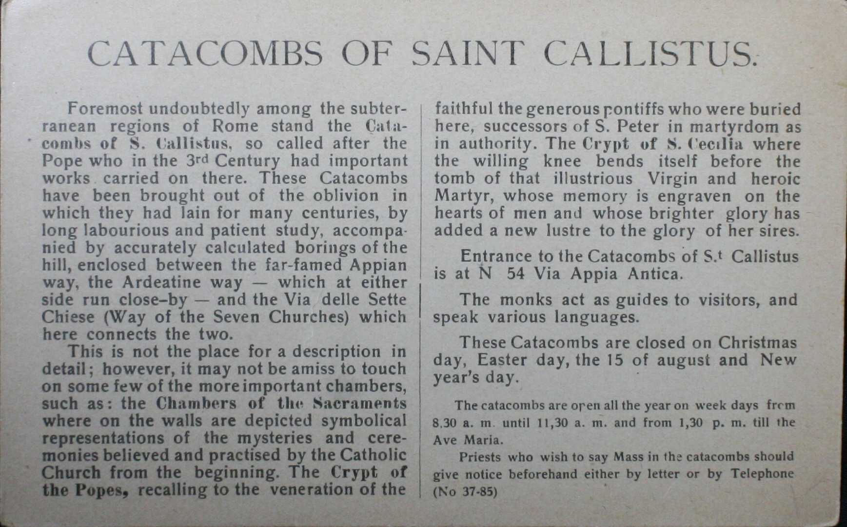 Plan of the Catacomb of Saint Callistus | Topics - Religious ...