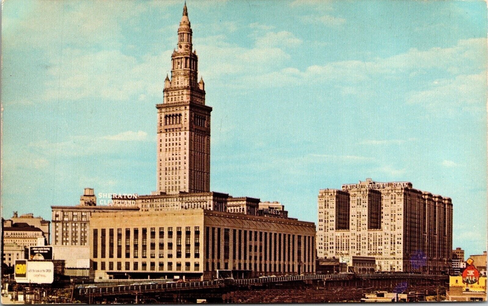 Cleveland Ohio Terminal Tower Skyscraper Bank Downtown UNP Divided Back ...