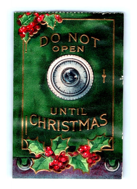 1880s-90s Embossed Safe Do Not Open Until Christmas Label Card P84 ...