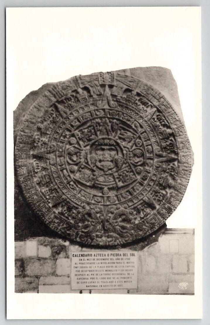Mexico Ancient Aztec Calendar Stone Real Photo Postcard C36 | Latin ...