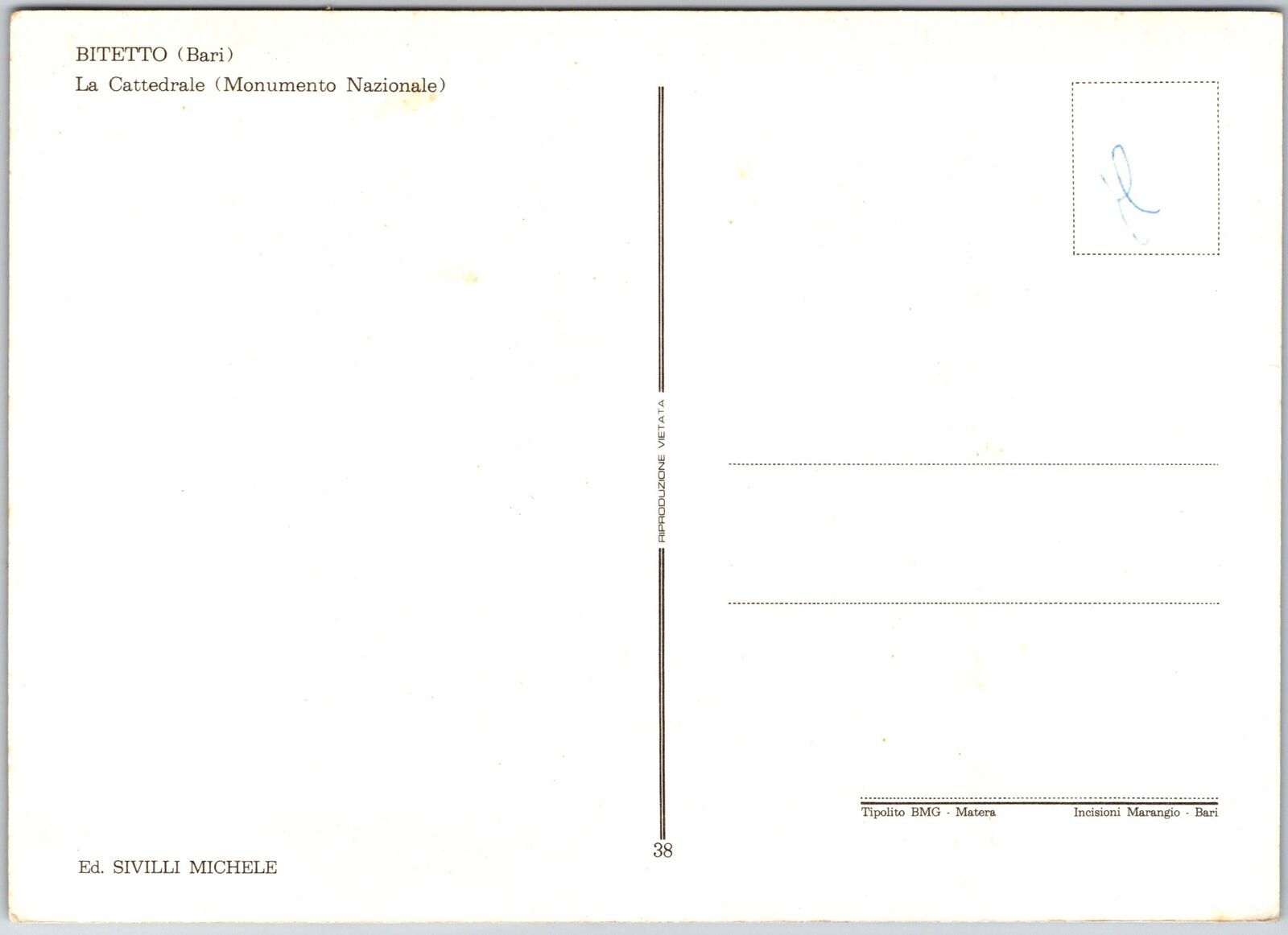 Bitetto (Bari) La Cattedrale (Monumento Nazionale) Italy Postcard ...