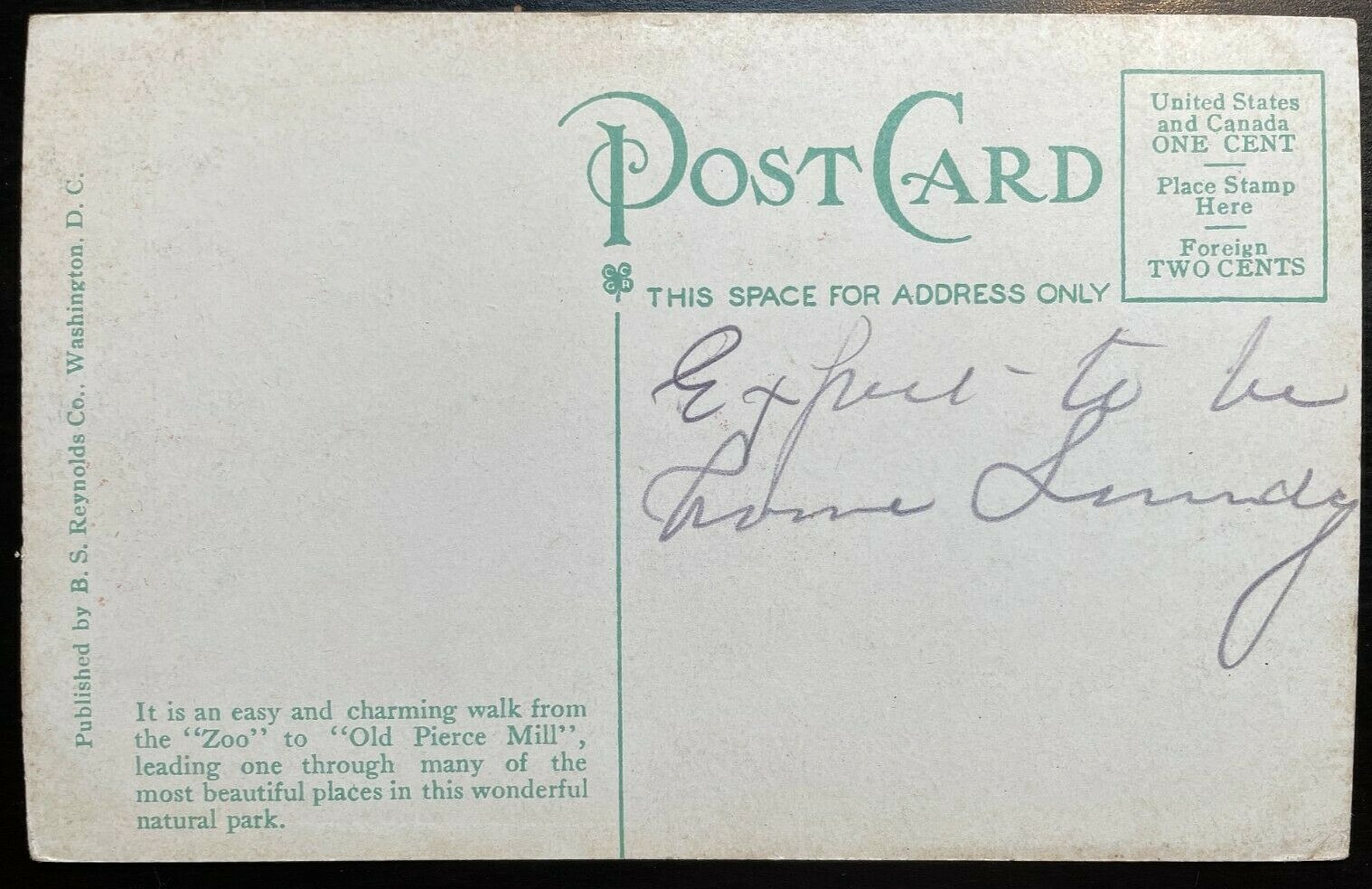 Vintage Postcard 1907-1915 Swans at Pierce Mill, Rock Creek Park ...