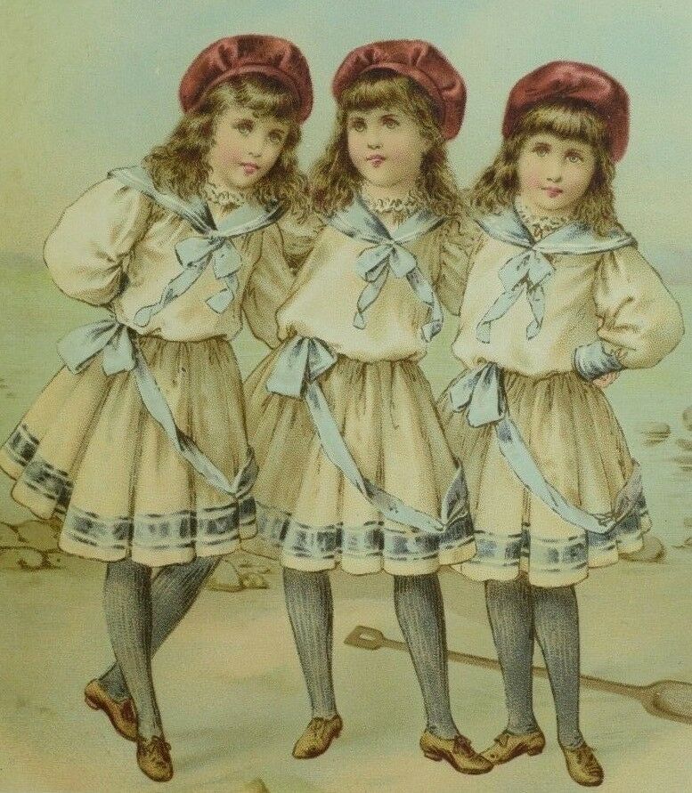 1880's U.S. Tea Co. Nectar Coffee Triplets Victorian Trade Card P115 ...