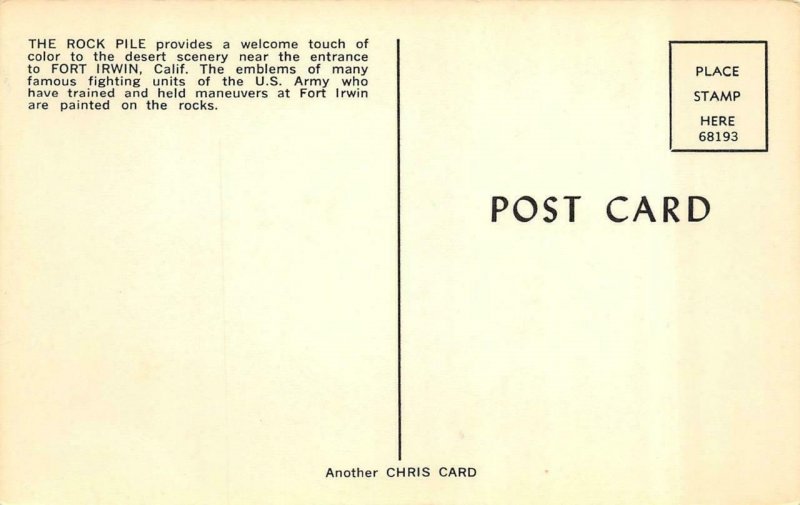 FORT IRWIN California CA ROCK PILE~Painted Army Unit Emblems MILITARY ...