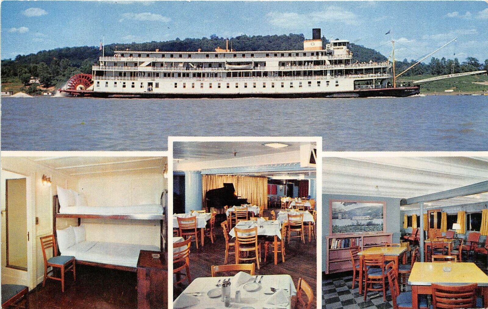 Cincinnati Ohio 1962 Postcard SS Delta Queen Multiview Steamship Cabins ...