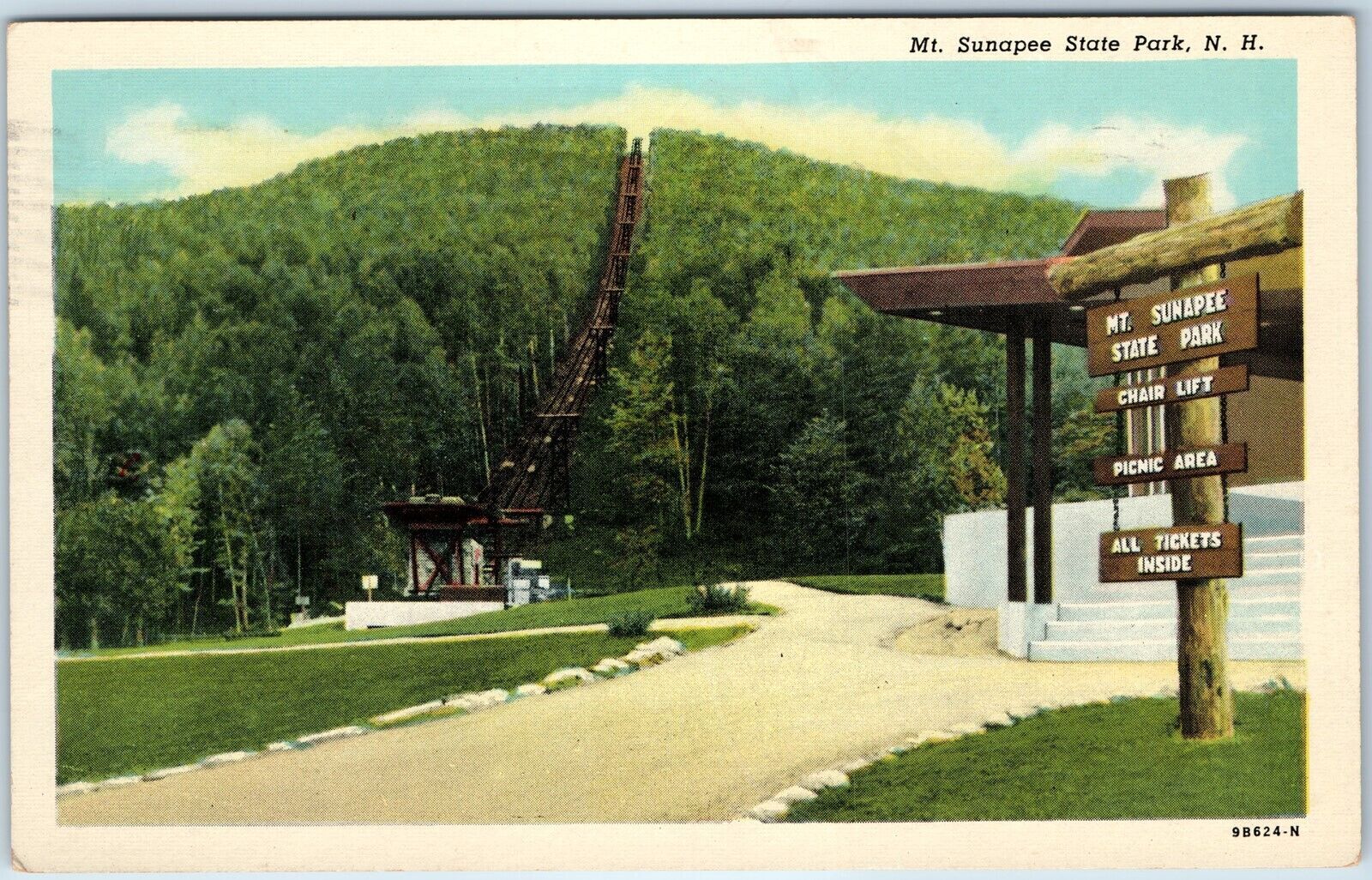 1949 Mt. Suanpee State Park, NH Chair Lift Railway Sign Ticket ...