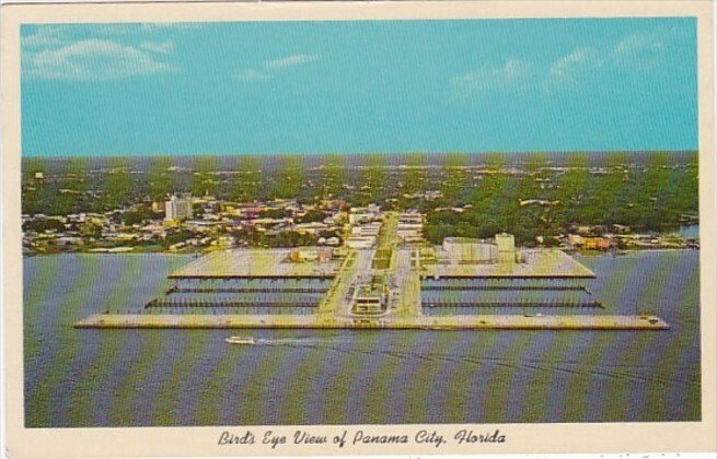 Florida Panama City Birds Eye View Showing New Marina and Auditorium ...