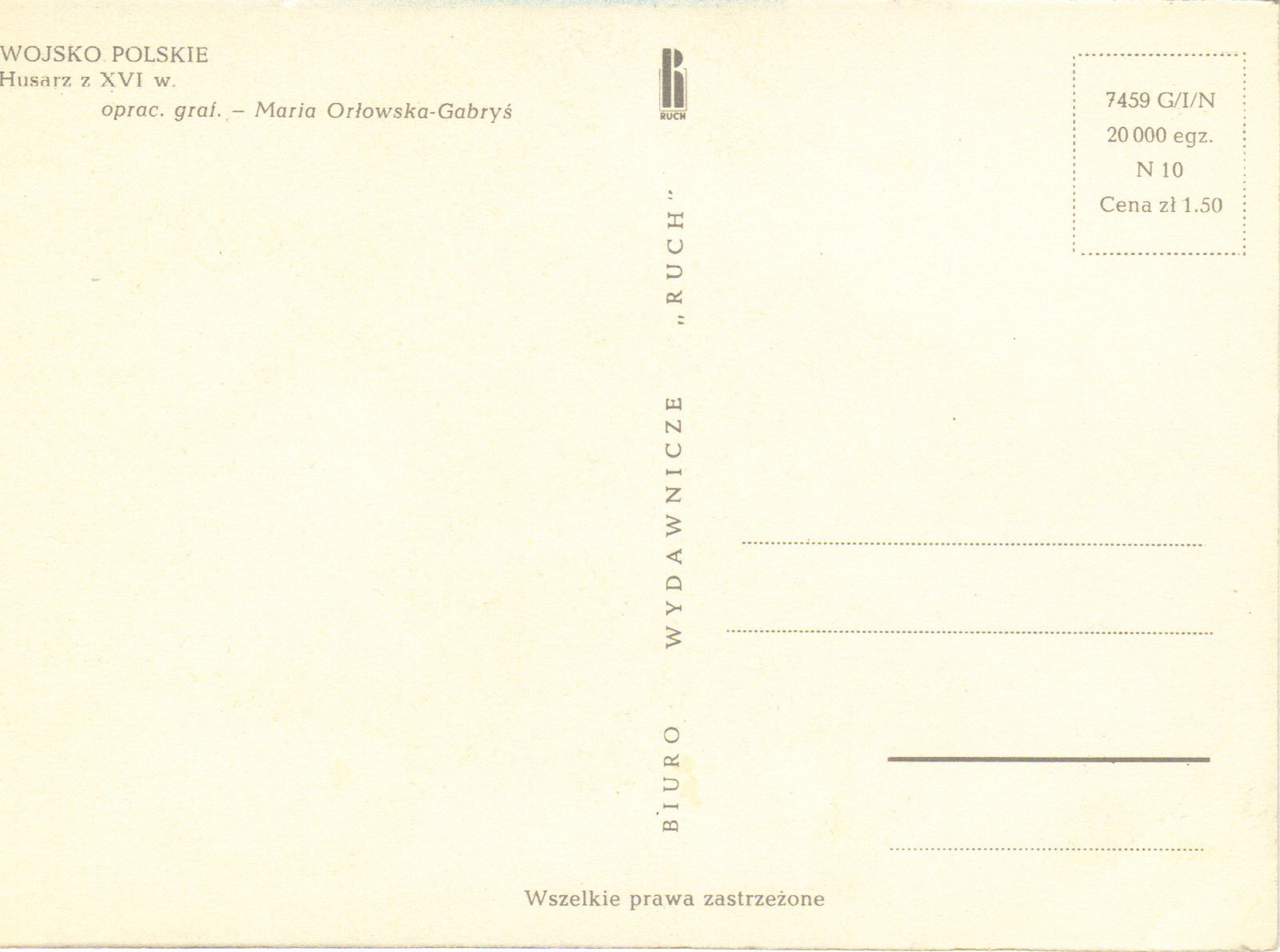 Hussar Cavalry Uniform Wojsko Polskie Husarz Postcard | Topics ...