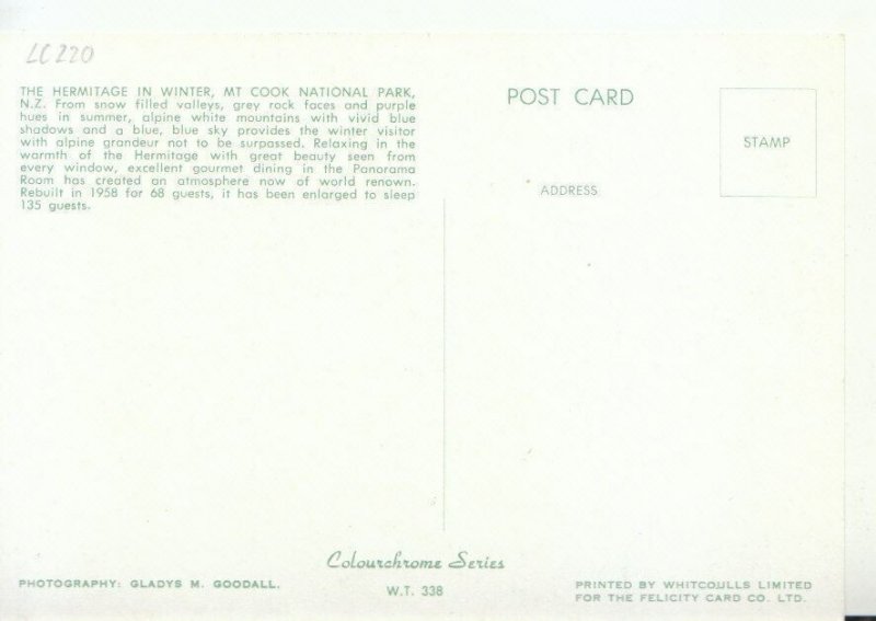 New Zealand Postcard - Hermitage in Winter - Mount Cook National Park ...