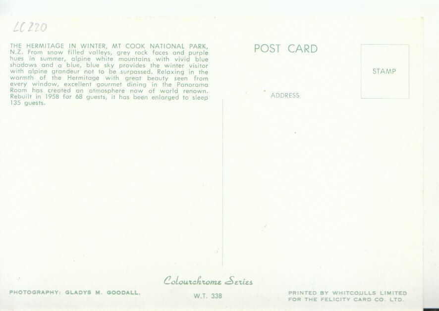 New Zealand Postcard - Hermitage in Winter - Mount Cook National Park ...