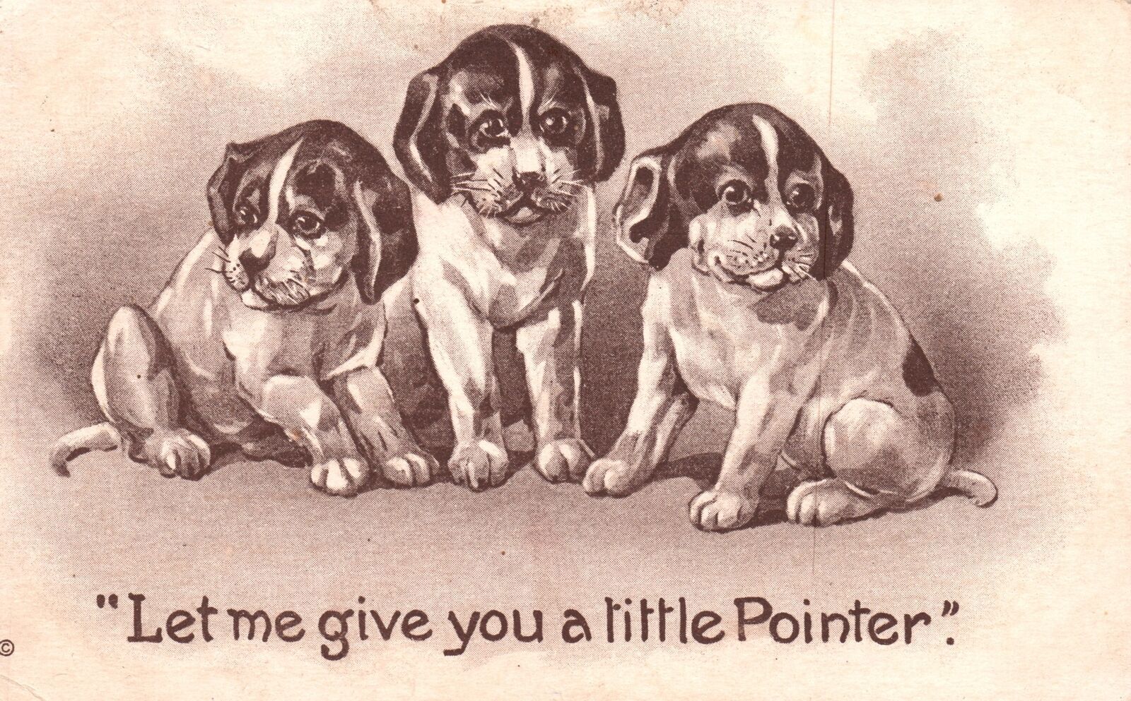 Vintage Postcard Three Little Puppies Drawing Let Me Give You A Little ...