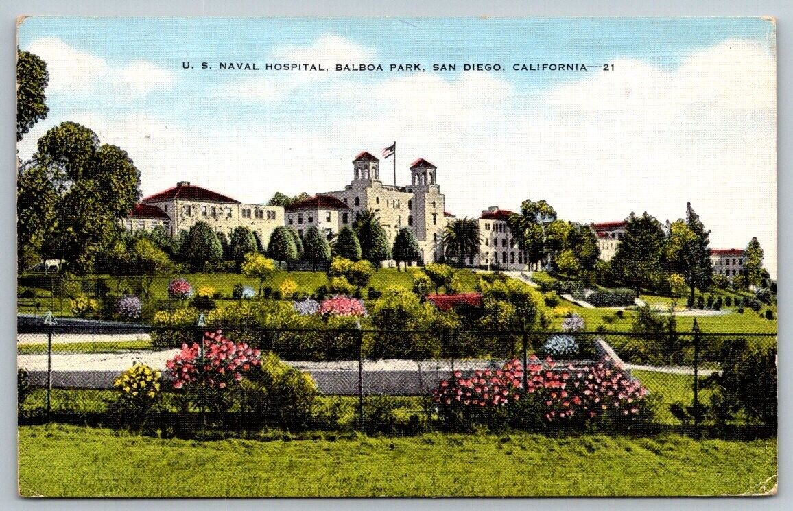 Vintage California Postcard - US Naval Hospital - Balboa Park - San ...