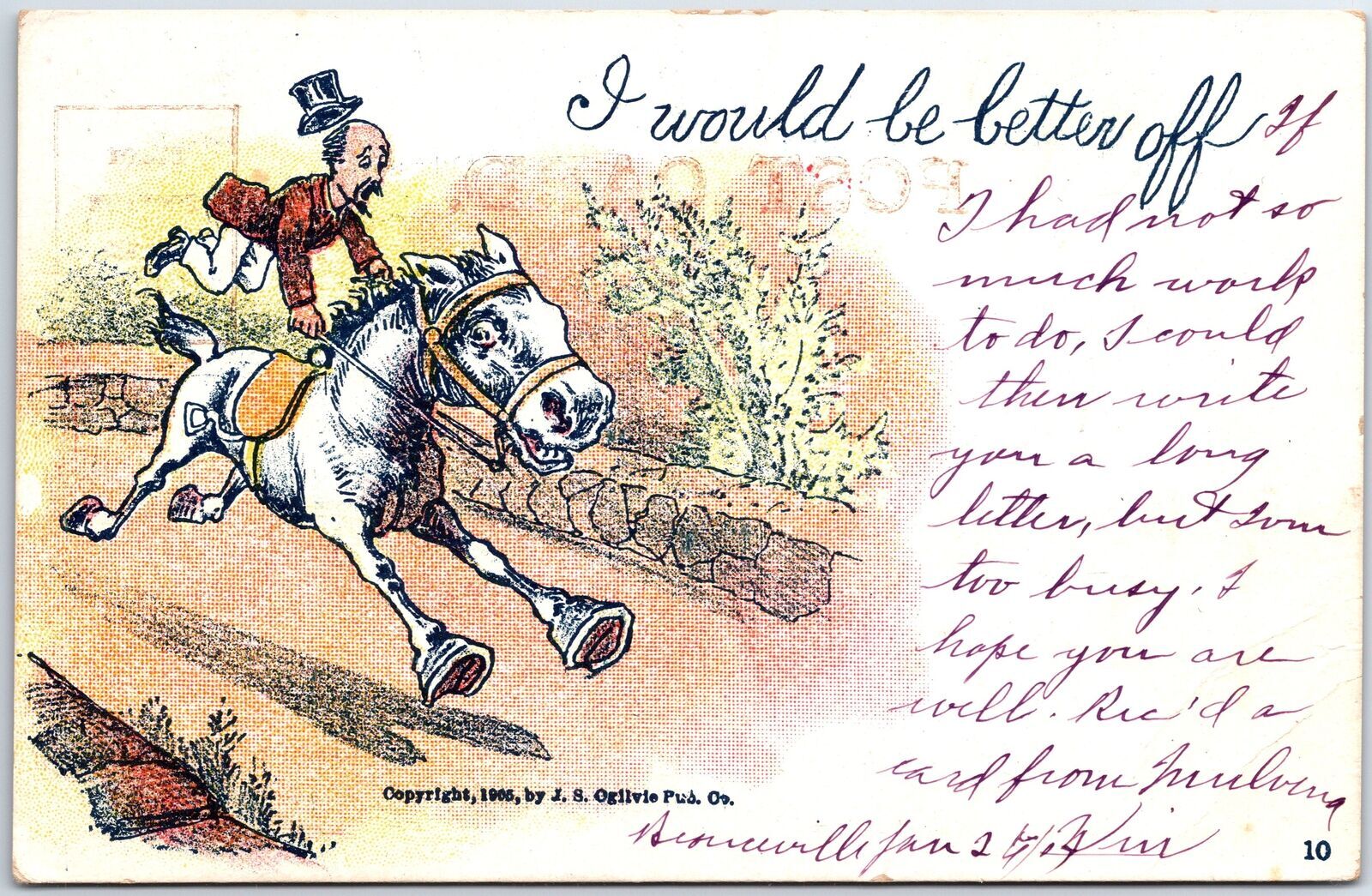 Vintage Postcard "I Would BE Better Off" Humor Card Image of MAN on ...