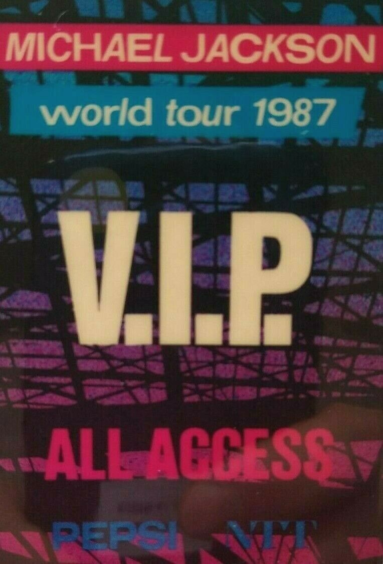 Michael Jackson Bad Backstage Pass Original 1987 VIP Concert World Tour ...
