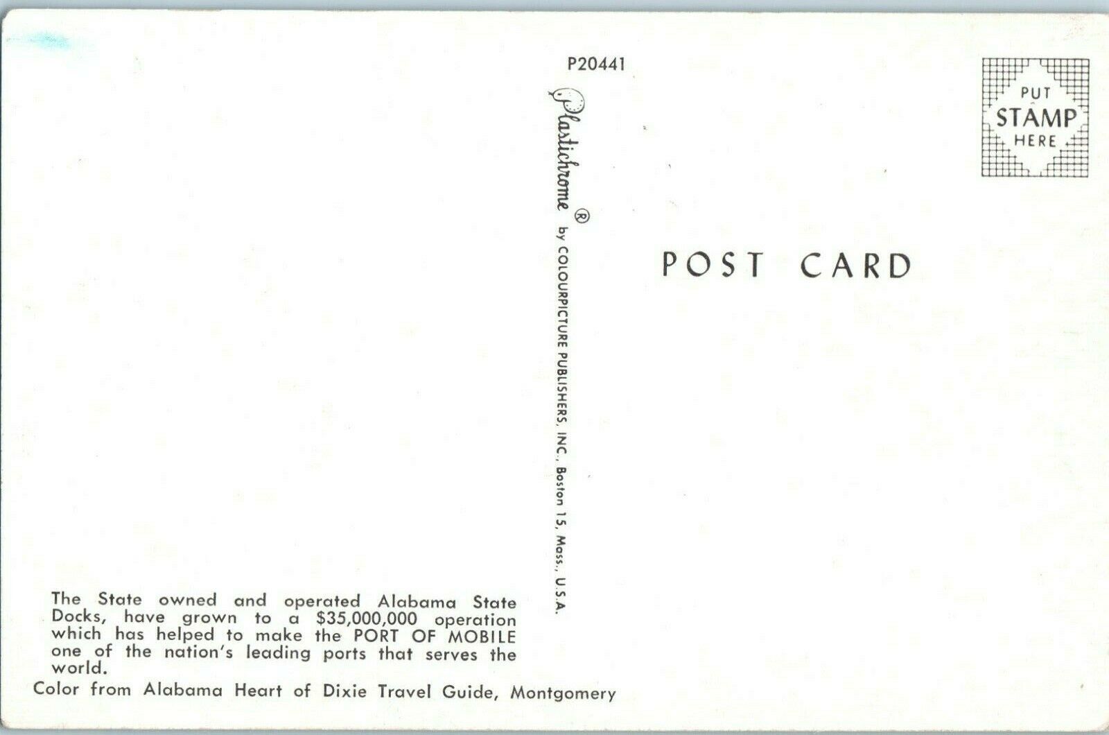 Aerial View Postcard Alabama State Docks Port of Mobile Alabama ...