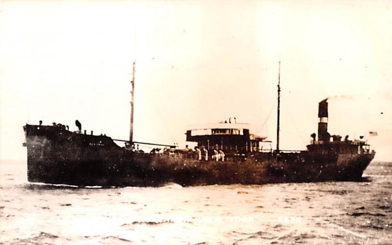 SS New York Real Photo Freighter Real Photo Ship Writing on back ...