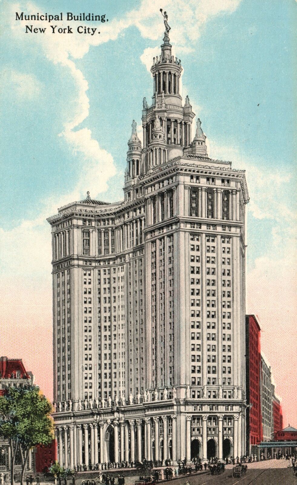 Vintage Postcard 1915 Municipal Building City Hall Park At Park View ...
