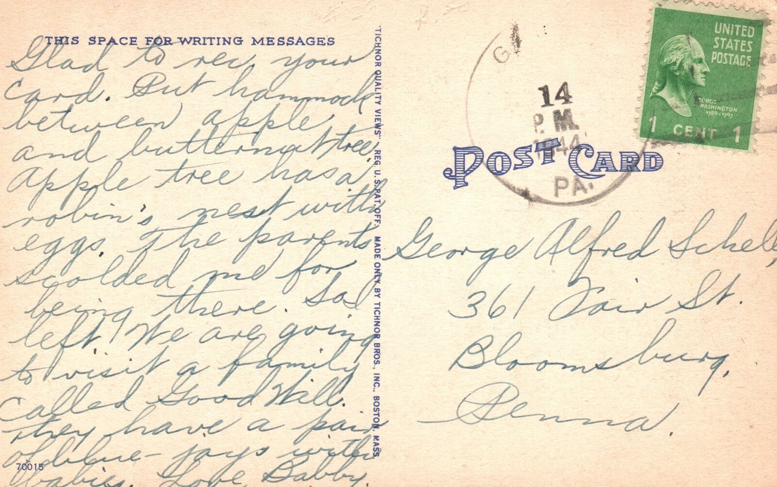 Vintage Postcard 1944 Beautiful Scenery Lake Trees Nature Greetings ...