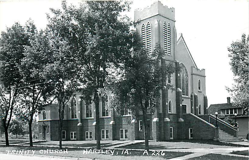IA, Hartley, Iowa, RPPC, Trinity Church, Exterior Corner View, Cook No ...