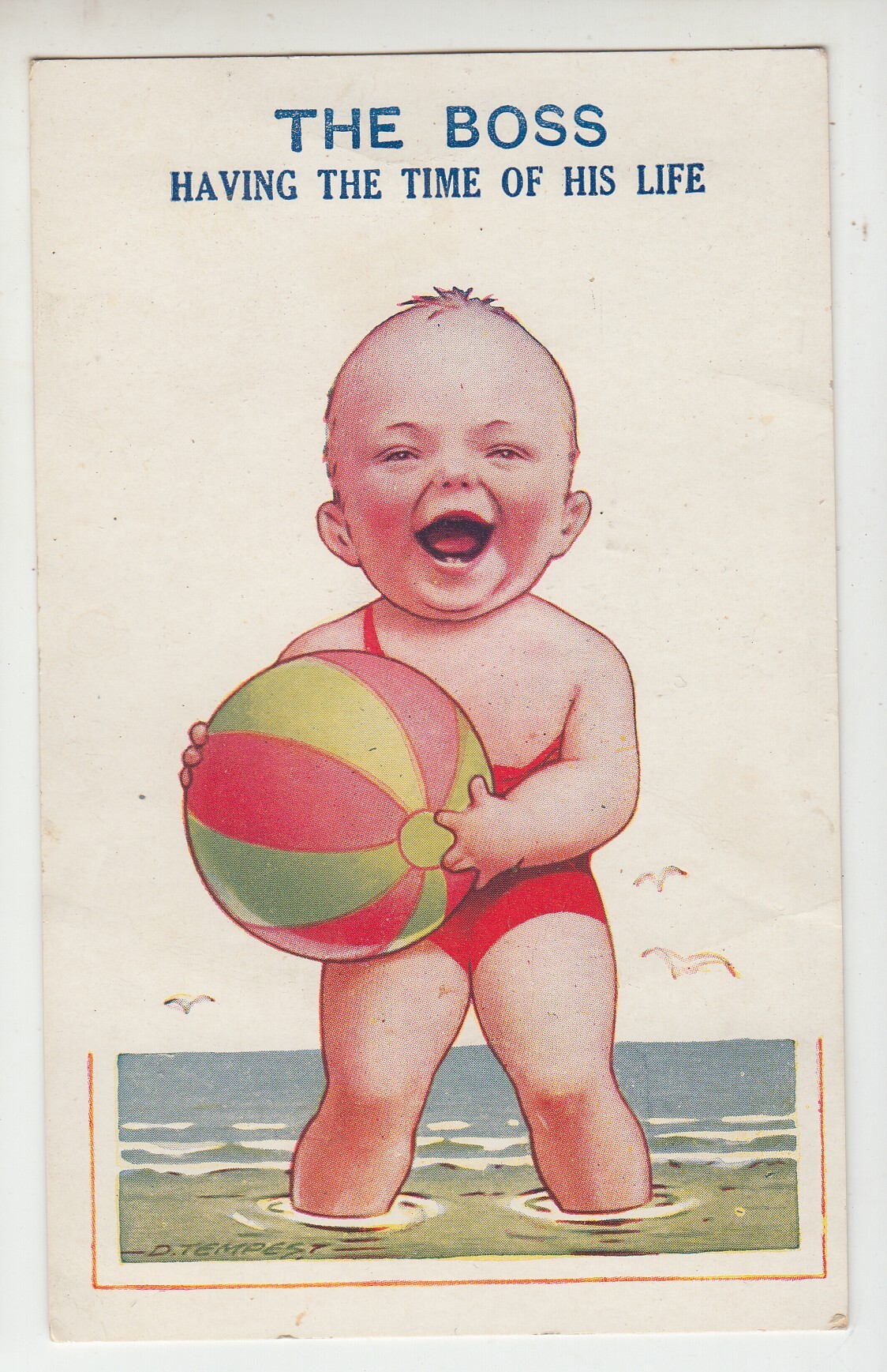 P2434, 1931 postcard comic the boss having the time of his life ...