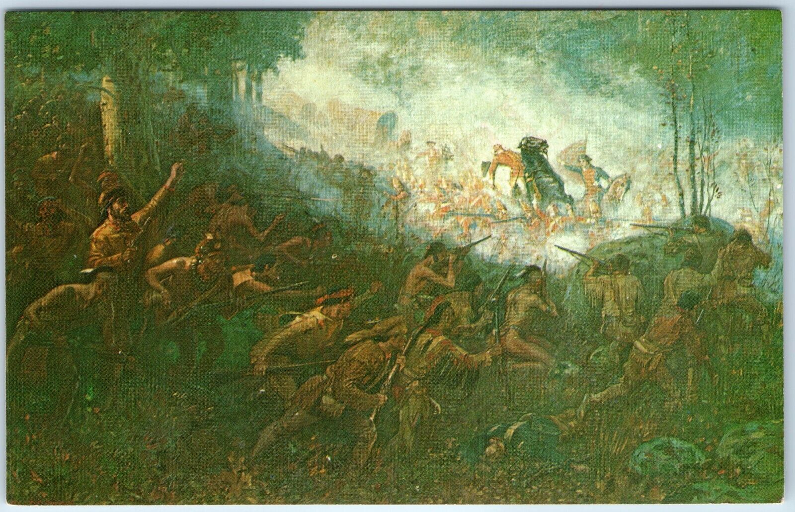 c1960s Braddock's Defeat Painting by Edward Willard Deming Indian ...