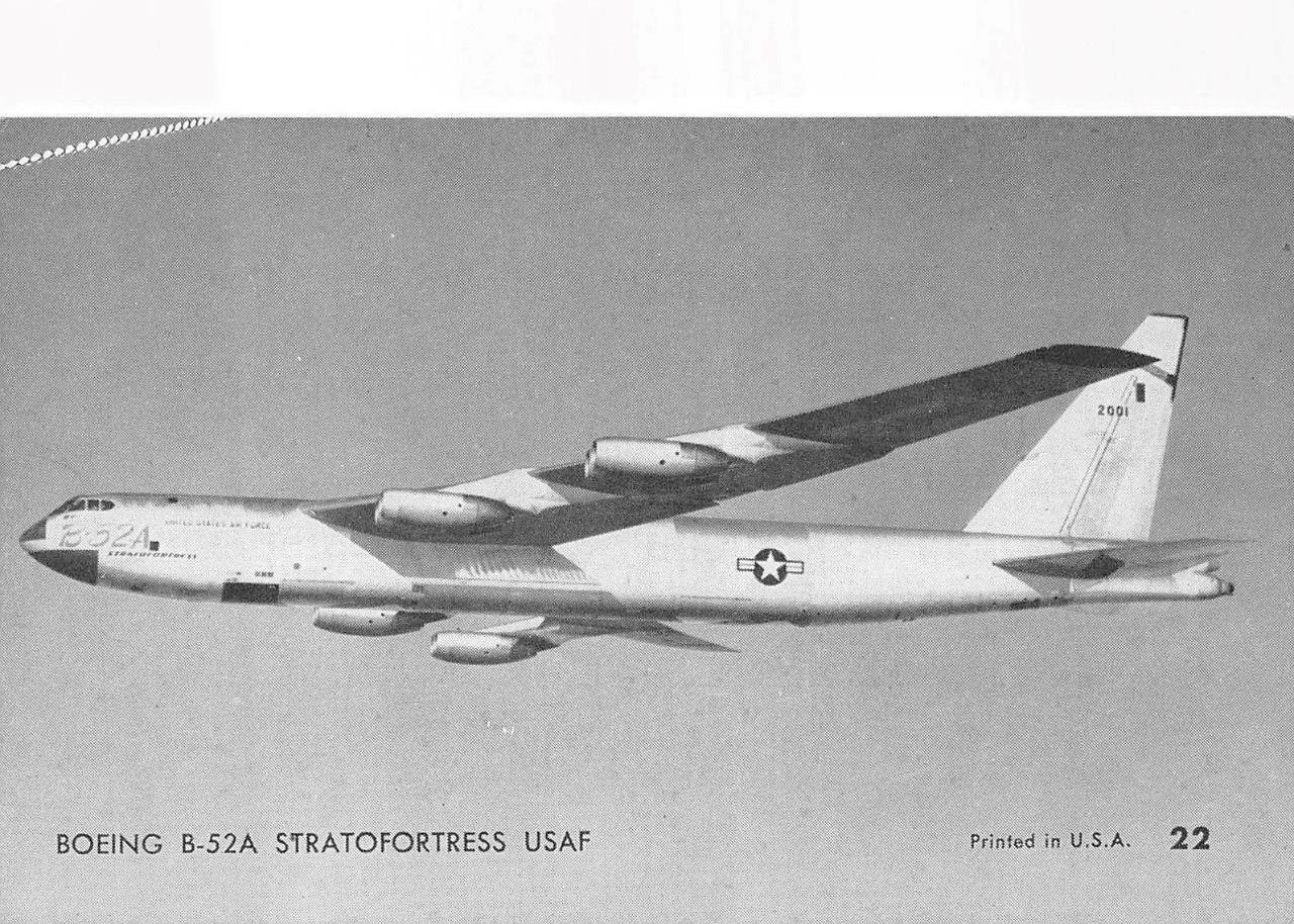Boeing B-52A Stratofortress Usaf Aviation Arcade Mutoscope Card ...