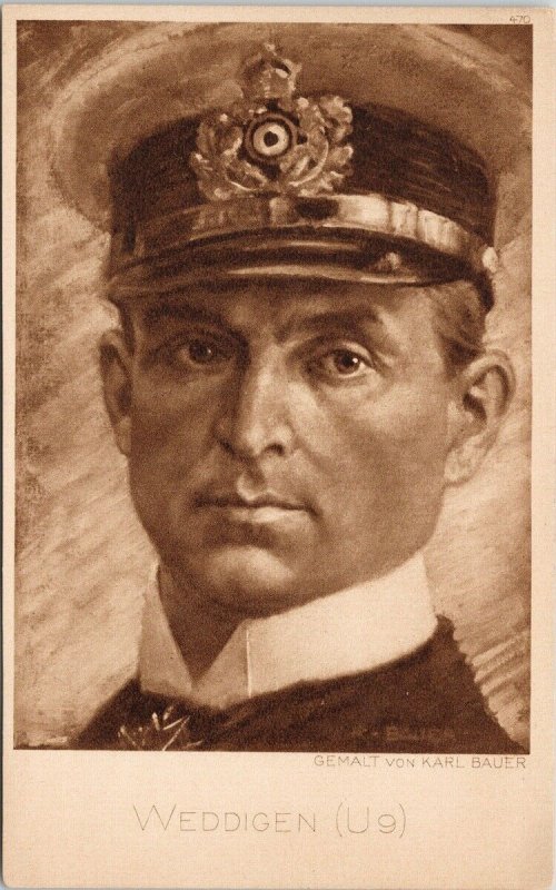 Kommandant Weddigen U9 U-Boat German Military Gemalt von Karl Bauer ...