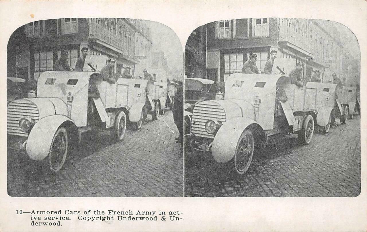 France Armored CAR Army WW1 Military Underwood Stereoview Postcard WNC ...