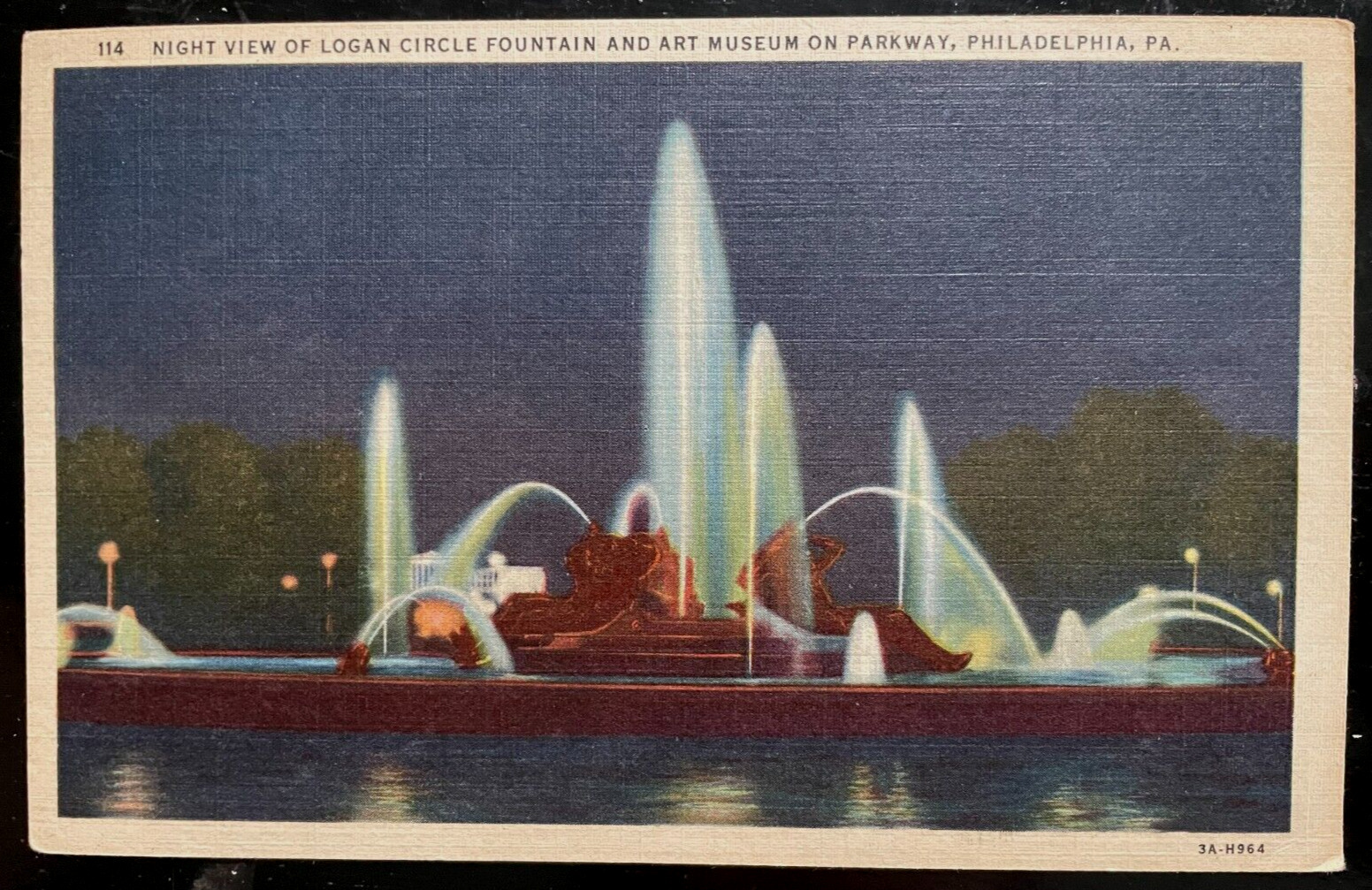 Vintage Postcard 1933 Logan Circle Fountain, Philadelphia, Pennsylvania ...
