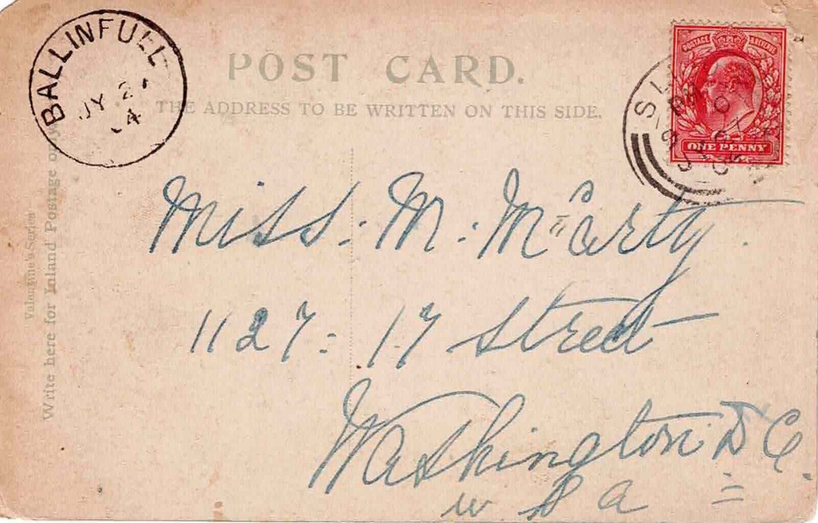 Rosse's Point Sligo / Postcard / Circa 1904 / Ireland to Washington DC ...