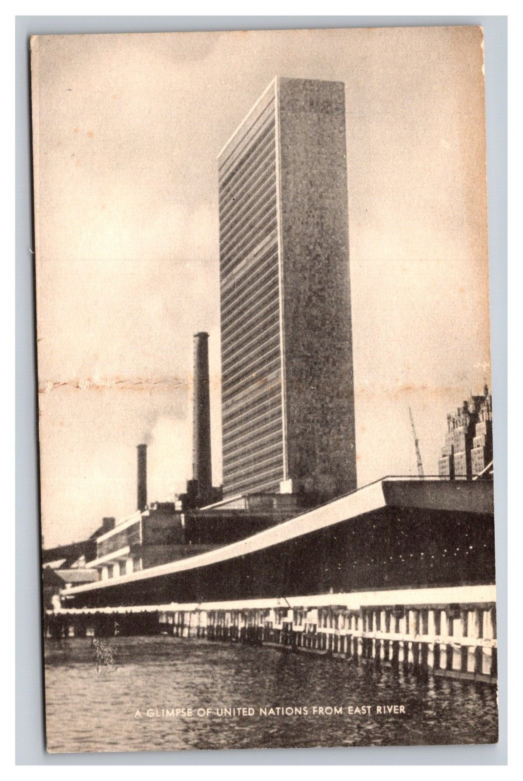 Vintage 1940s Postcard United Nations from East River, New York City ...