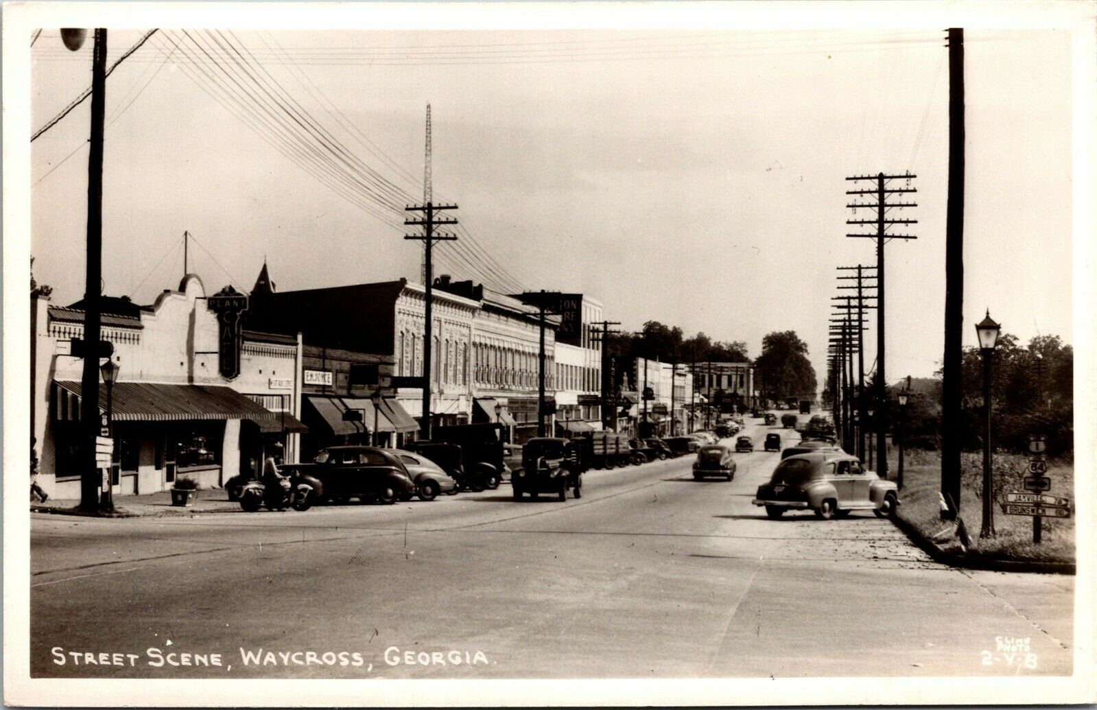 Vtg Waycross GA Street Scene View Old Cars Plant Avenue RPPC 1940s ...