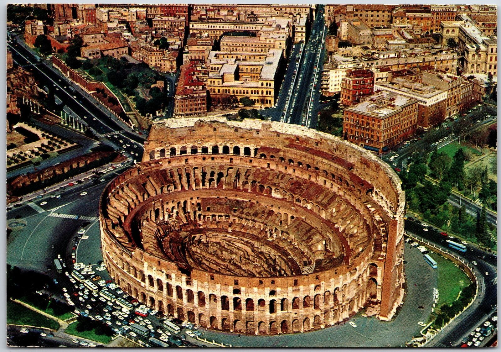 Rome The Colosseum Aerial View Rome Italy Elliptical Amphitheatre ...