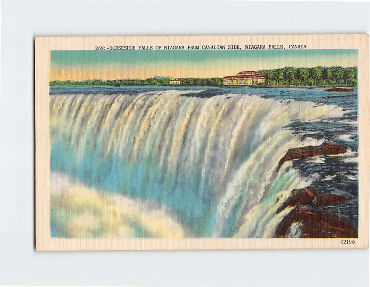Postcard Horseshoe Falls Of Niagara From Canadian Side, Niagara Falls ...