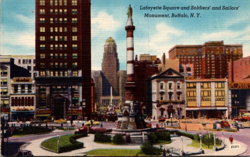 New York Buffalo Lafayette Square and Soldiers and Sailors Monument ...