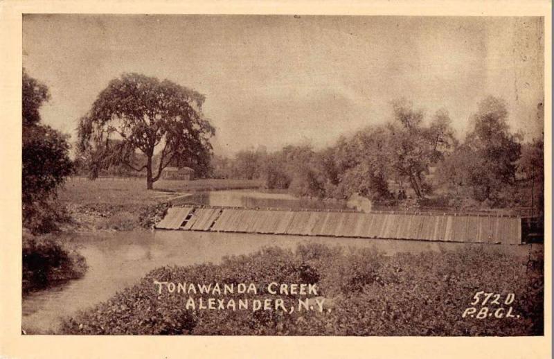 Alexander New York birds eye view Tonawanda Creek vintage pc Z42659 ...