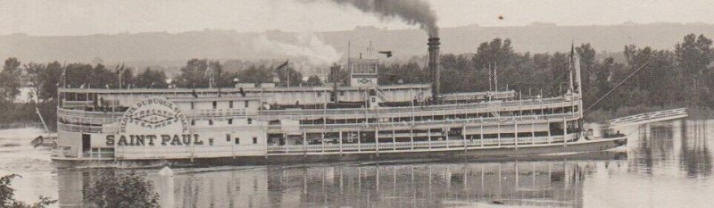 rppc c1910 STEAMBOAT SAINT PAUL Streckfus Line MISSISSIPPI RIVER ...