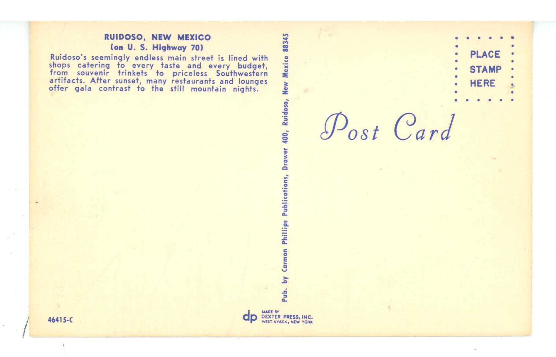 NM - Ruidoso. Main Street ca 1968 | United States - New Mexico - Other ...