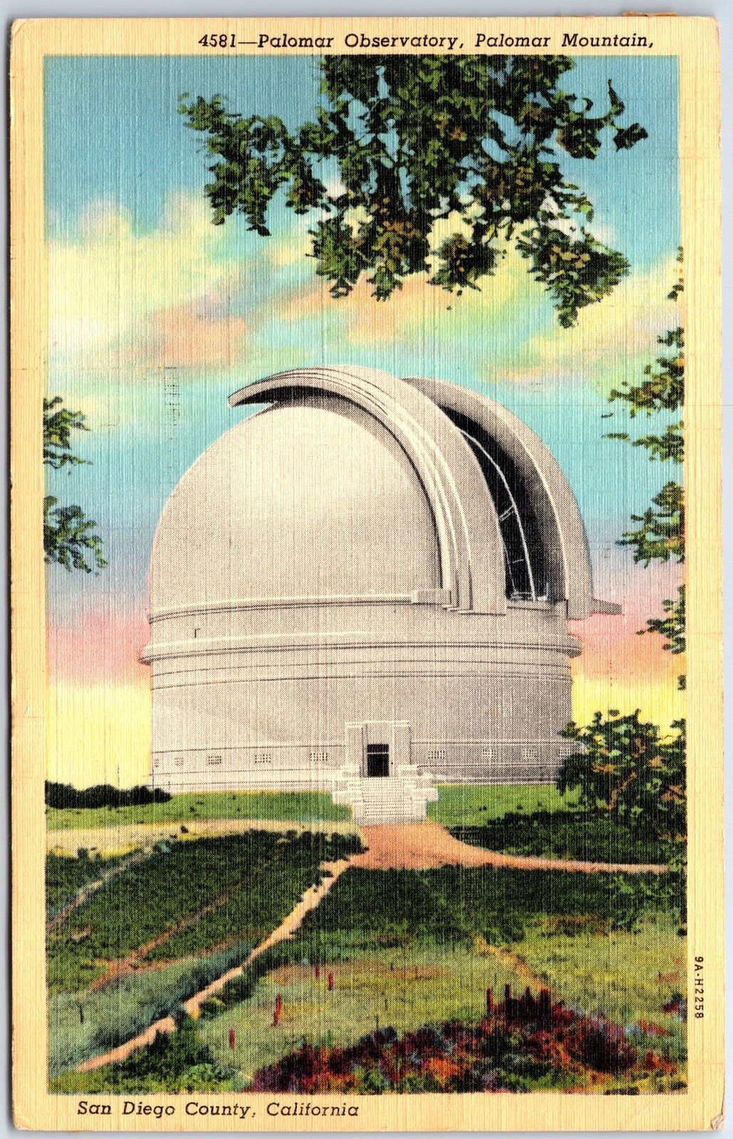 Vintage Postcard the Observatory and Telescope at Palomar MT. Rear ...