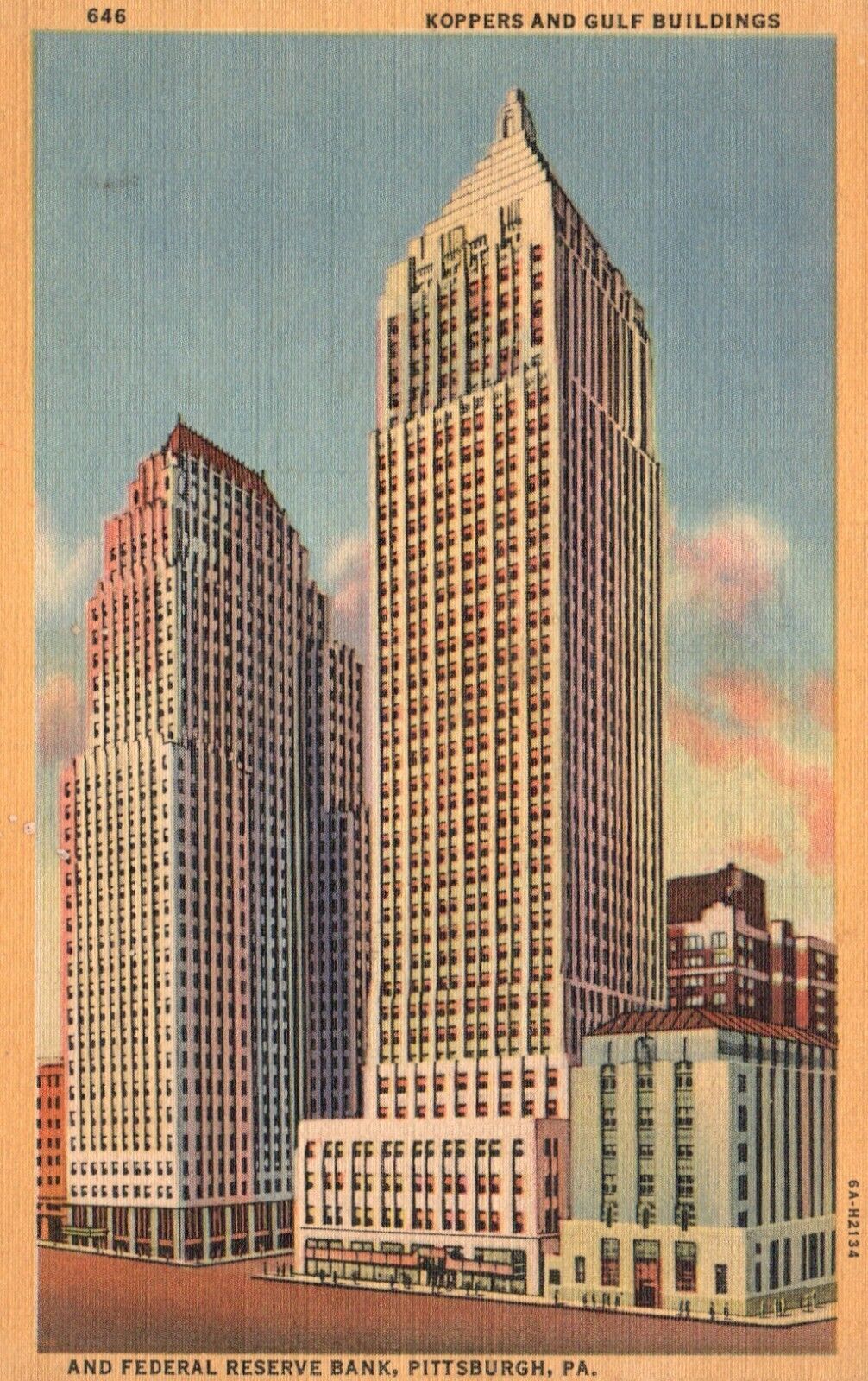 Postcard PA Pittsburgh Kopper & Gulf Bldgs Federal Reserve Vintage PC ...