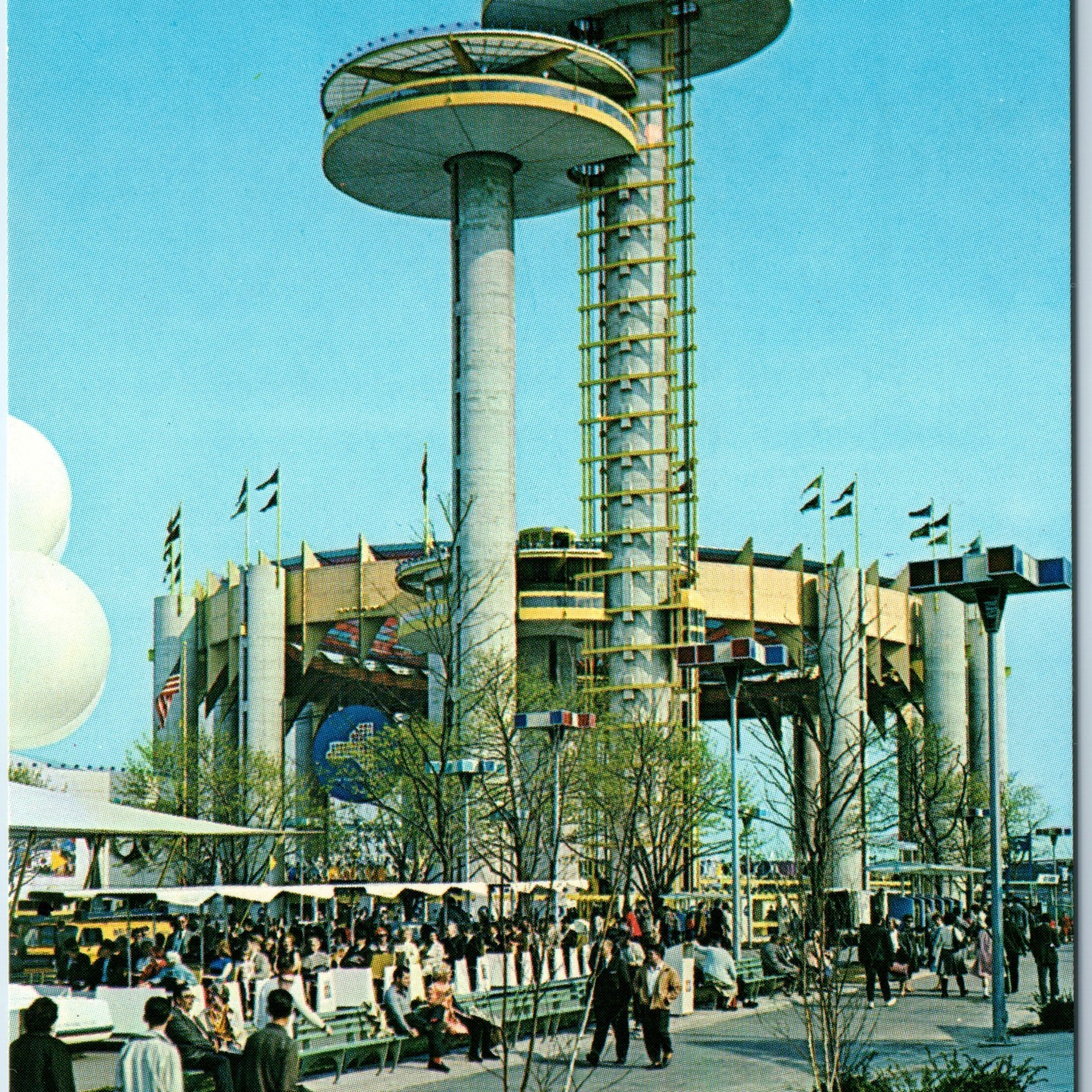c1960s New York NY World's Fair Observation Tower Chrome PC Men in ...
