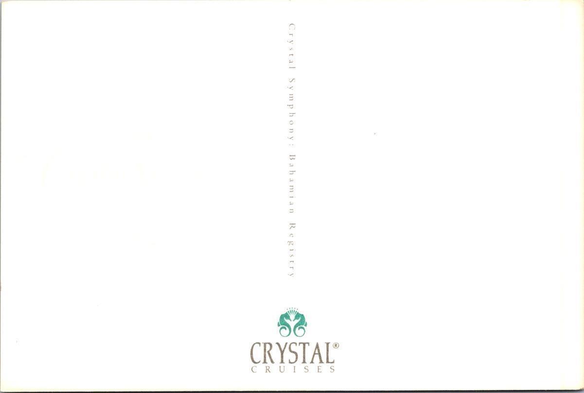 Crystal Cruise Lines CRYSTAL SYMPHONY SHIP 4X6 Continental Postcard ...