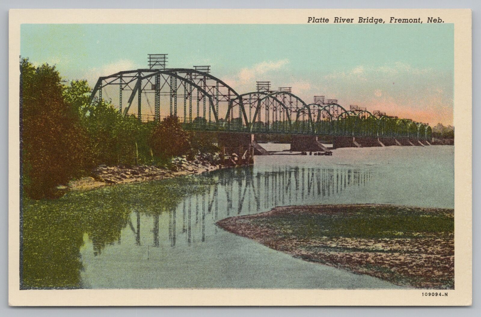 Bridge~Platte River Bridge Fremont Nebraska~Unposted Vintage Postcard ...