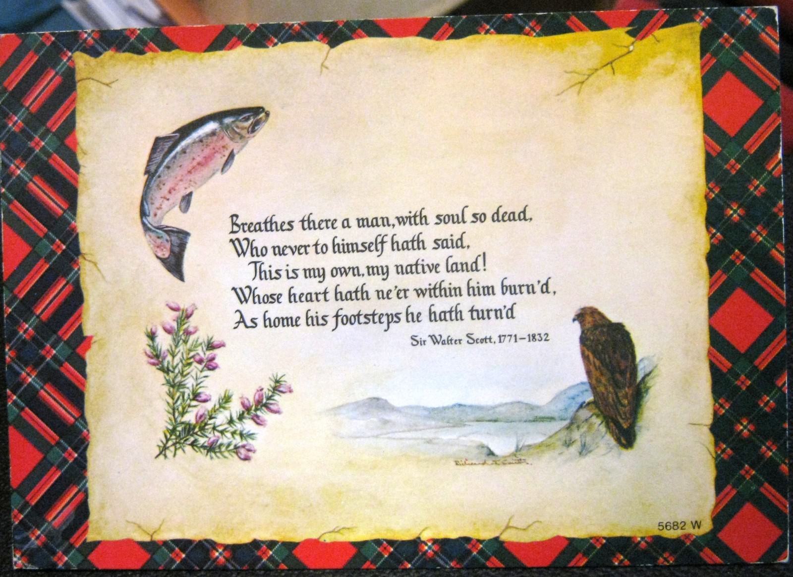 Scotland Poem Sir Walter Scott - posted 1989 | Europe - United Kingdom ...