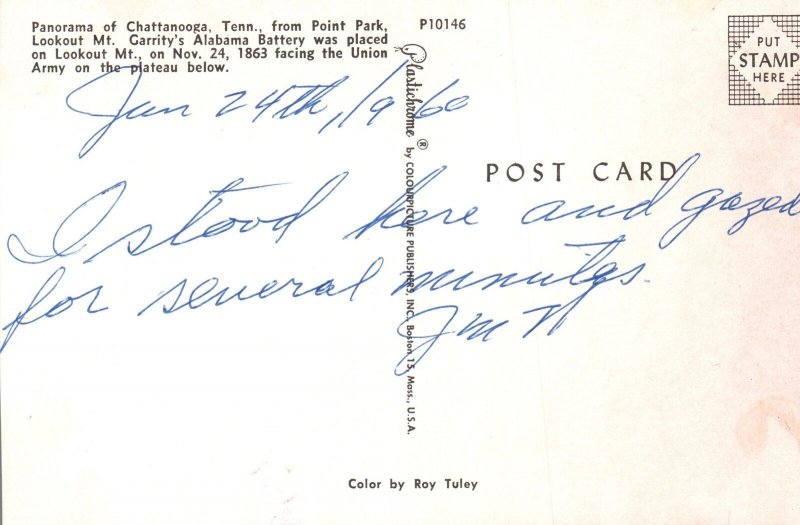 Vintage Postcard Panorama from Point Park Lookout Mountain Chattanooga ...