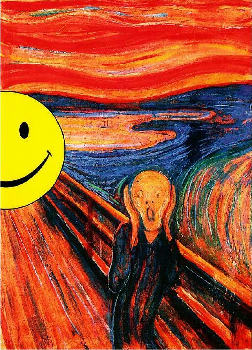 The Scream and Smiley Face Edvard Munch Altered Art Postcard | Topics ...
