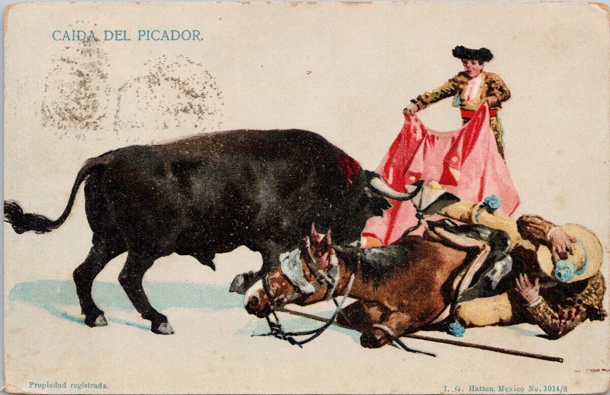 Caida Del Picador Bull Fighting Horse I.G. Hatton 2c Correos Stamp ...
