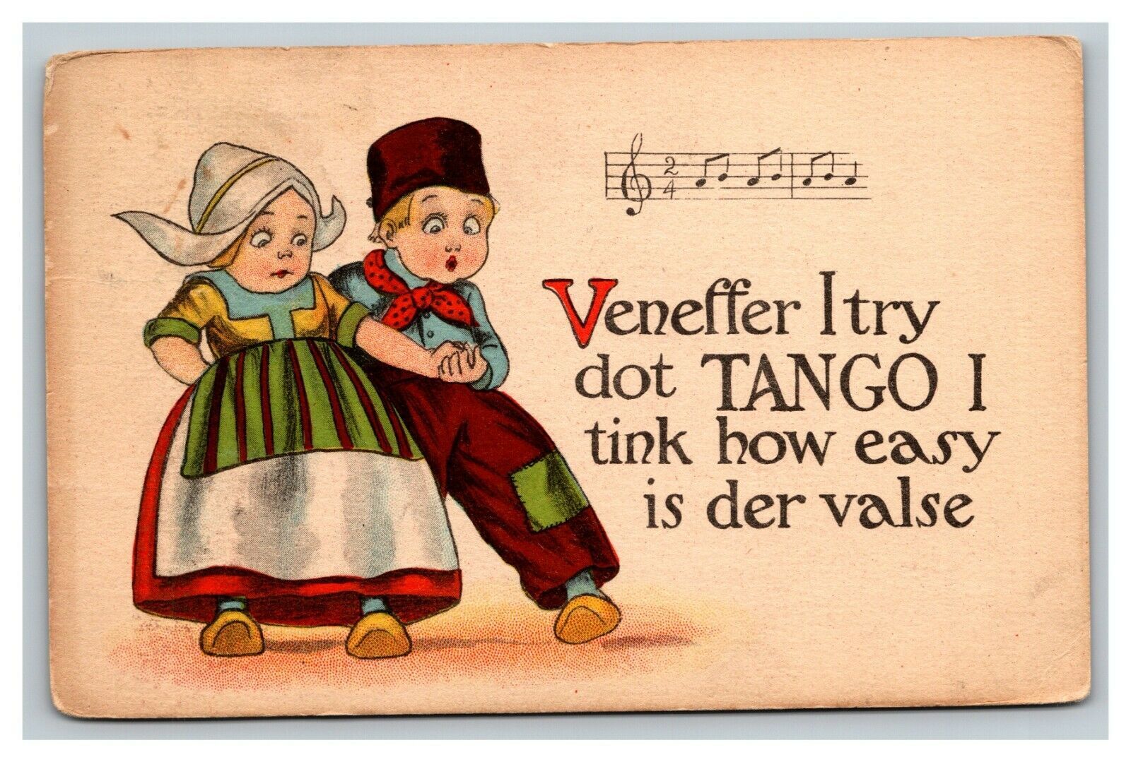 Vintage 1900's Postcard Dutch Children Dancing Tango | Topics ...